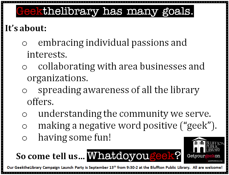 Geek the Library | Bluffton Public Library