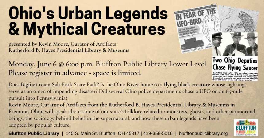 Ohio's Urban Legends & Mythical Creatures presented by Kevin Moore ...